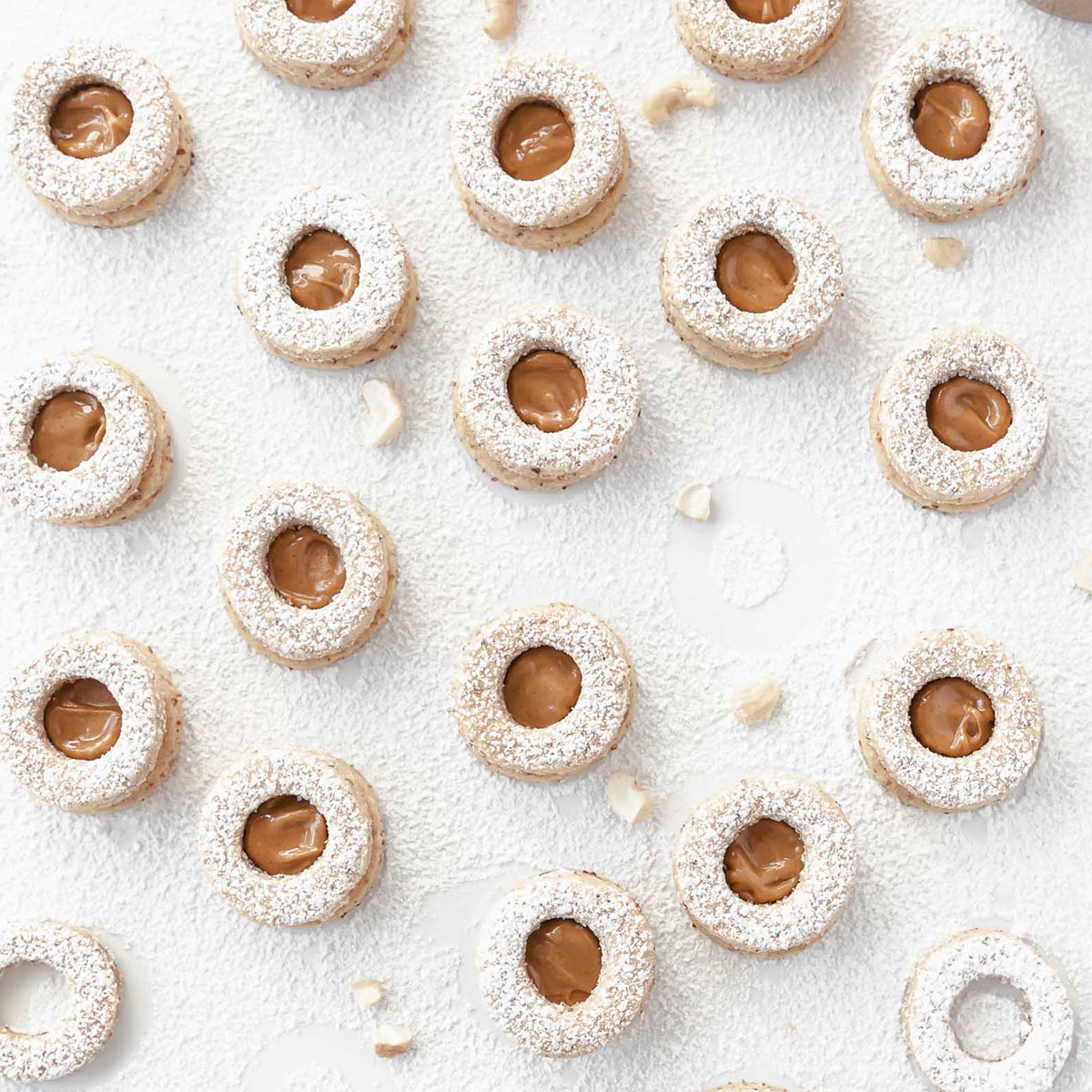 Cashew Butter Linzer Cookies (Low Sugar) - Encore & More