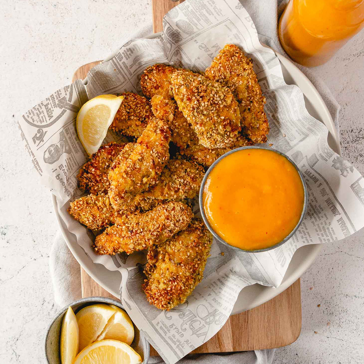 Crispy Baked Sesame Chicken Tenders - Encore & More