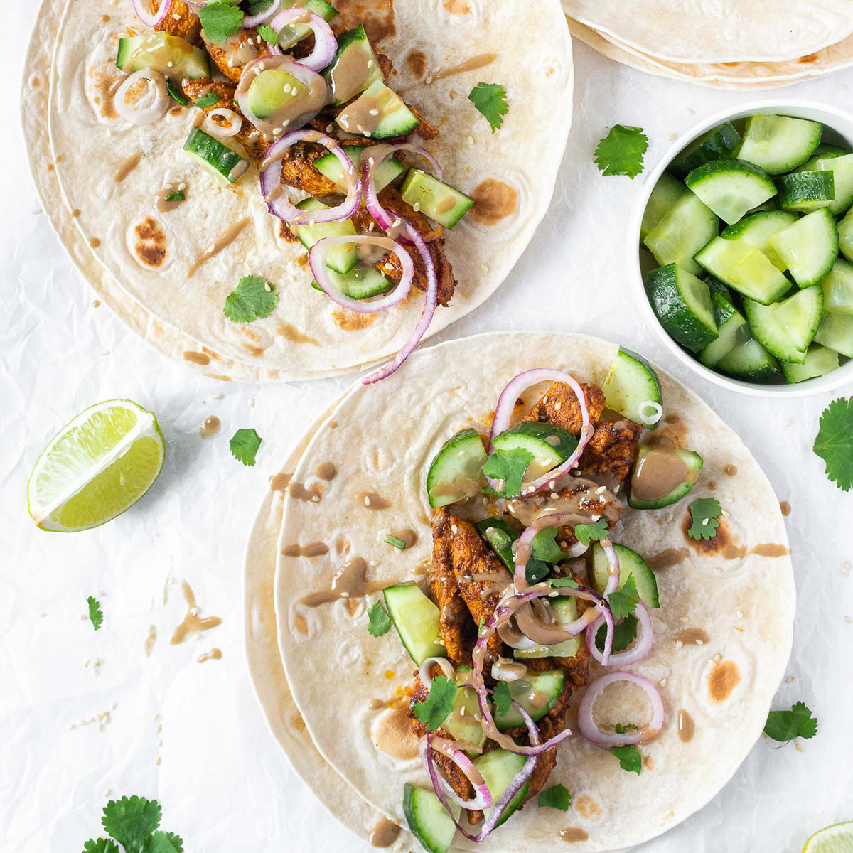 Harissa Chicken Tortilla Wraps - Encore & More