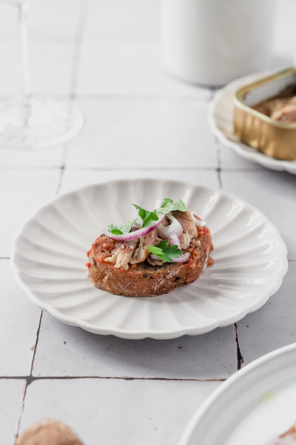 Sardines on Toast with Tomato and Red Onion - Encore & More